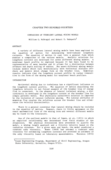(PDF) Comparison of Turbulent Lateral Mixing Models