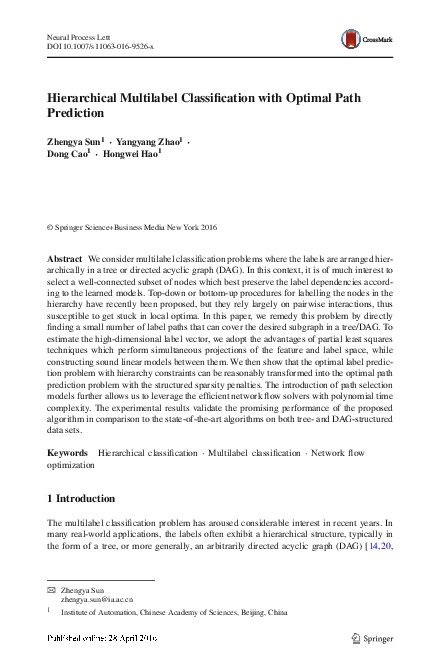 (PDF) Hierarchical multi-label classification with SVMs: A case study ...