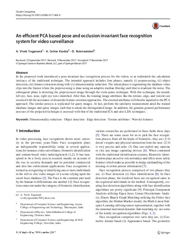 (PDF) PCA-Based Pose and Occlusion-Invariant Face Recognition
