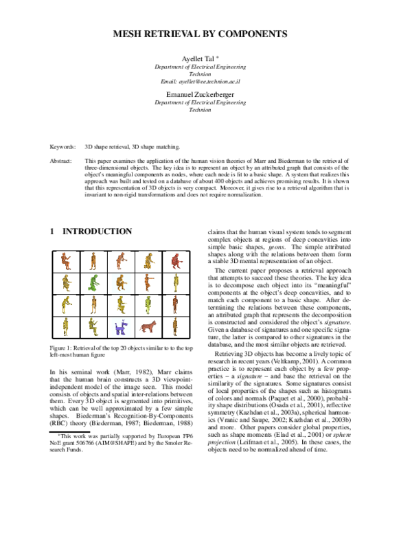 (PDF) Mesh Retrieval by Components