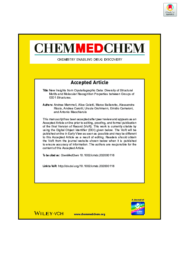 (PDF) New Insights from Crystallographic Data: Diversity of Structural ...