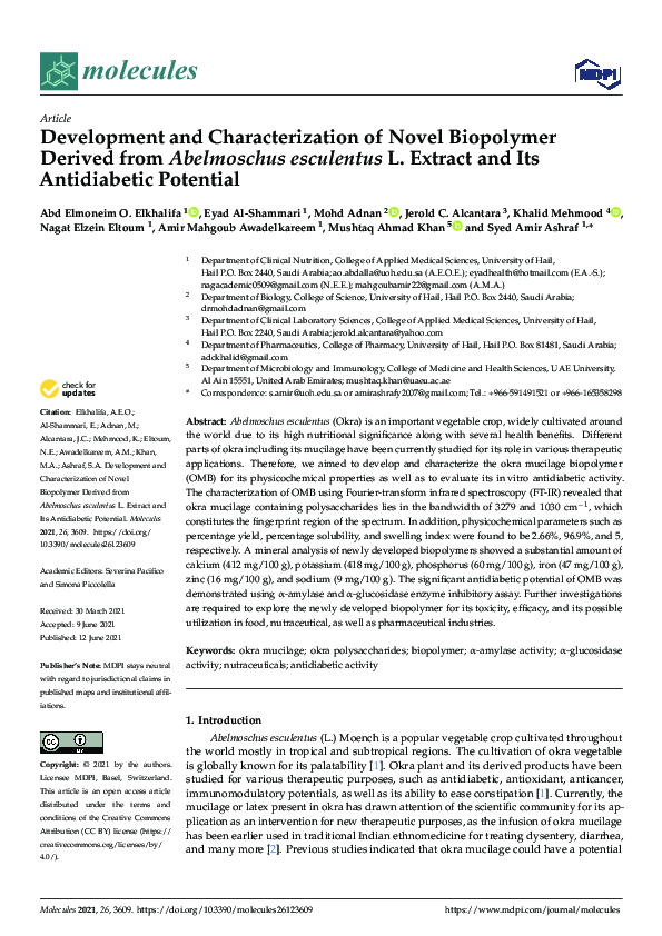 (PDF) Development and Characterization of Novel Biopolymer Derived from ...