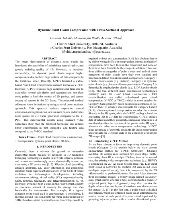 (PDF) Cross-Sectional Dynamic Point Cloud Compression Method