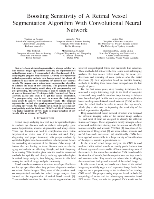(PDF) Boosting Sensitivity of a Retinal Vessel Segmentation Algorithm with Convolutional Neural ...