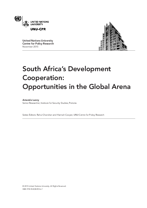 (PDF) South Africa’s Development Cooperation: Opportunities in the ...