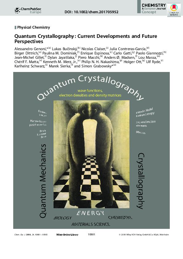 (PDF) Frontispiece: Quantum Crystallography: Current Developments and ...