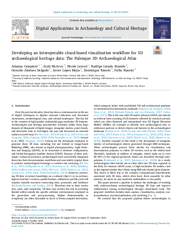 (PDF) Developing an interoperable cloud-based visualization workflow for 3D archaeological ...