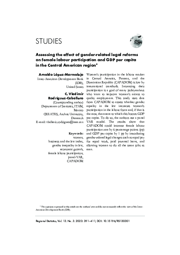 (PDF) Assessing the effect of gender-related legal reforms on female ...