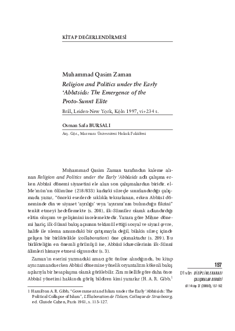 (PDF) Zaman, Muhammad Qasim. 1997. Religion and Politics under the ...