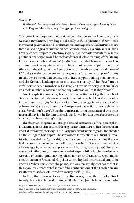 (PDF) The Grenada Revolution in the Caribbean Present: Operation Urgent ...