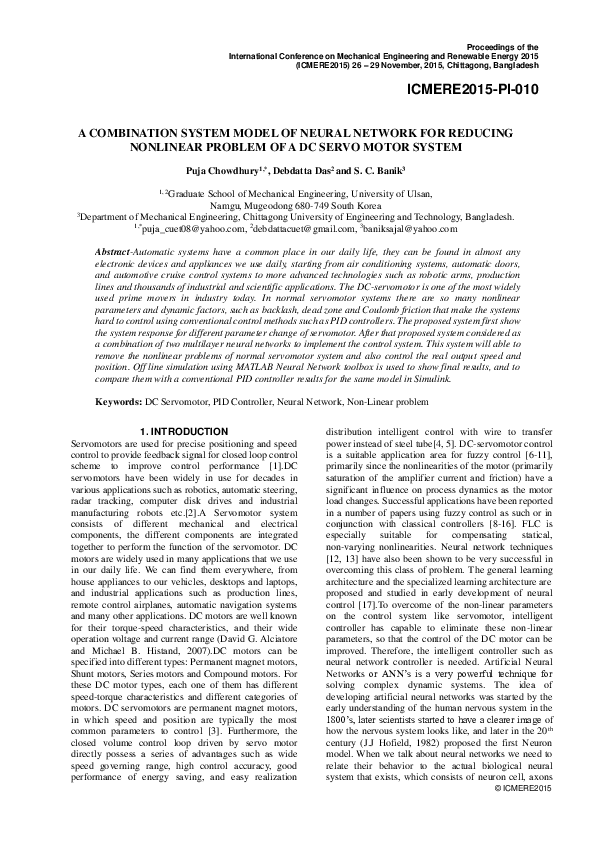 (PDF) A Combination System Model of Neural Network for Reducing Nonlinear Problem of a DC Servo ...