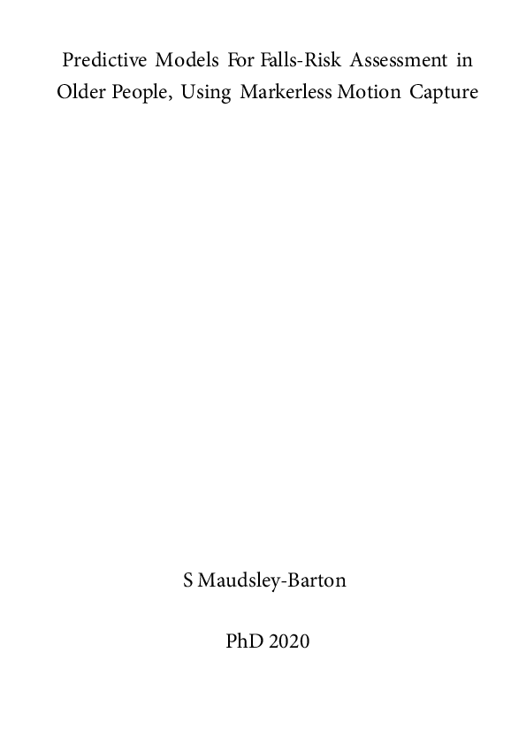 (PDF) Predictive Models For Falls-Risk Assessment inOlder People, Using ...