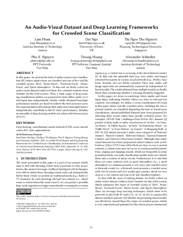 (PDF) An Audio-Visual Dataset and Deep Learning Frameworks for Crowded Scene Classification ...
