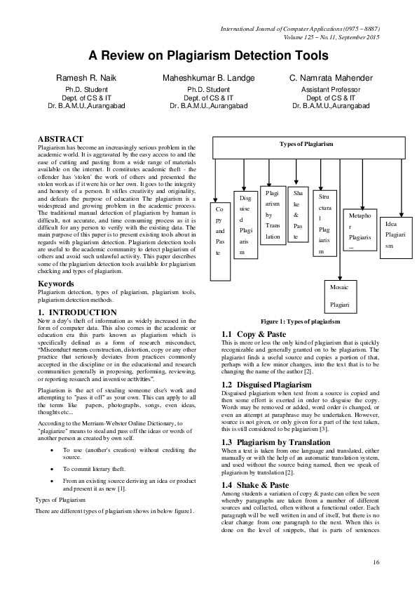(PDF) A Review on Plagiarism Detection Tools