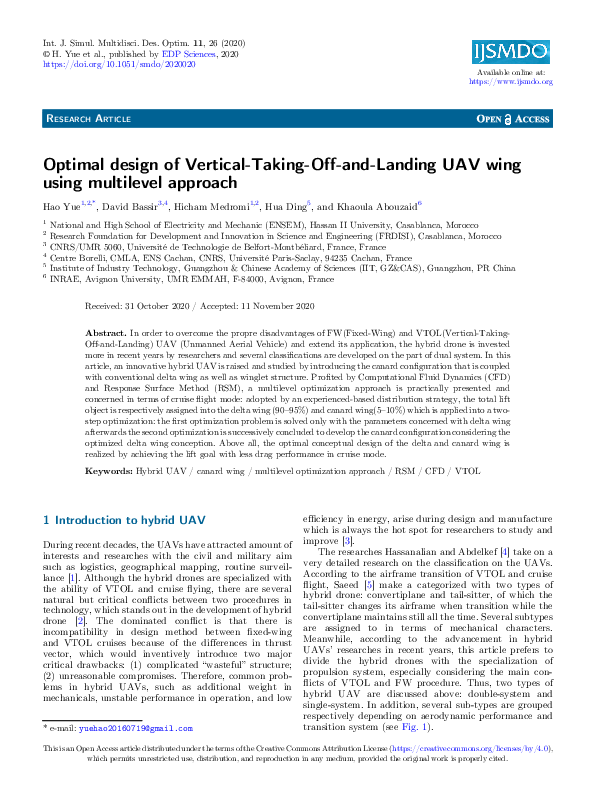 (PDF) Optimal design of Vertical-Taking-Off-and-Landing UAV wing using ...