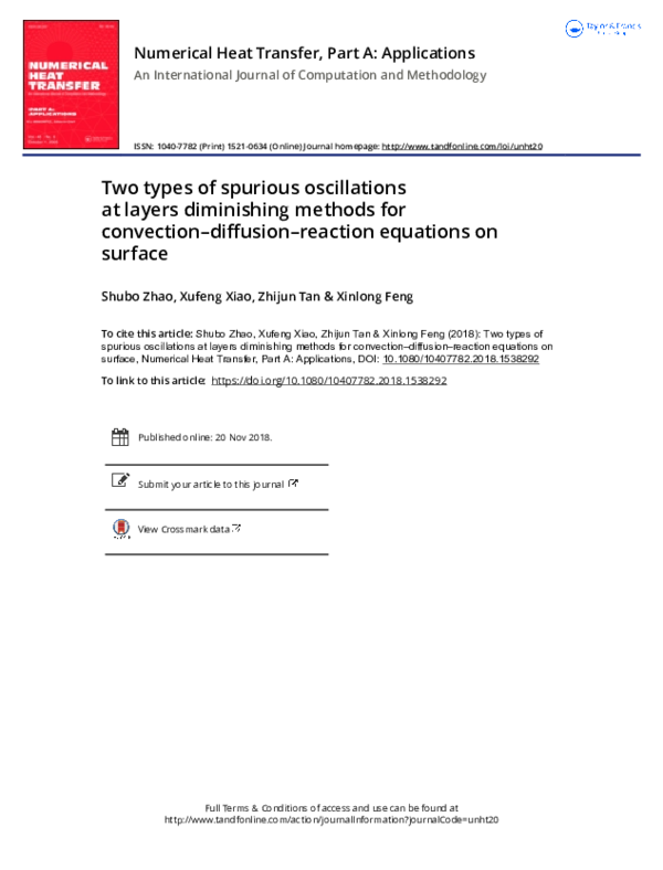 (PDF) Two types of spurious oscillations at layers diminishing methods for convection–diffusion ...