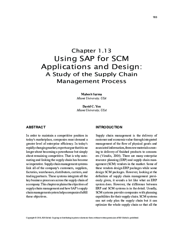 (PDF) Using SA for SAM Applications and Design