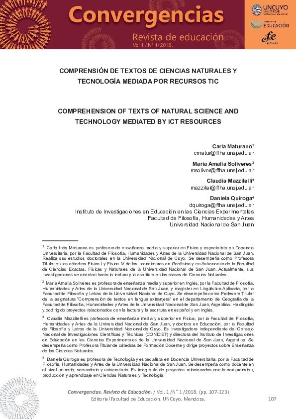 (PDF) Comprensión De Textos De Ciencias Naturales y Tecnología Mediada ...