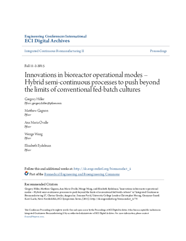(PDF) Innovations In Bioreactor Operational Modes – Hybrid Semi ...