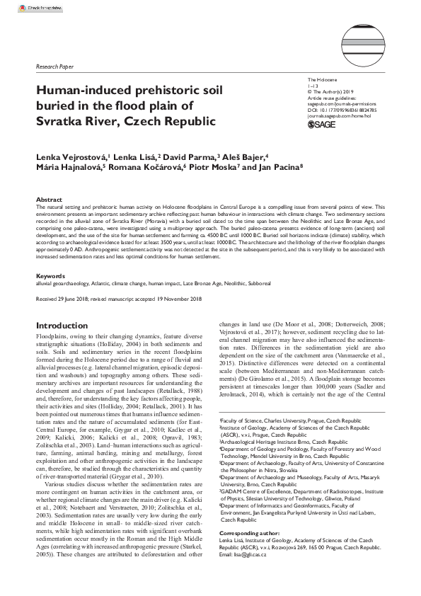 (PDF) Human-induced prehistoric soil buried in the flood plain of ...