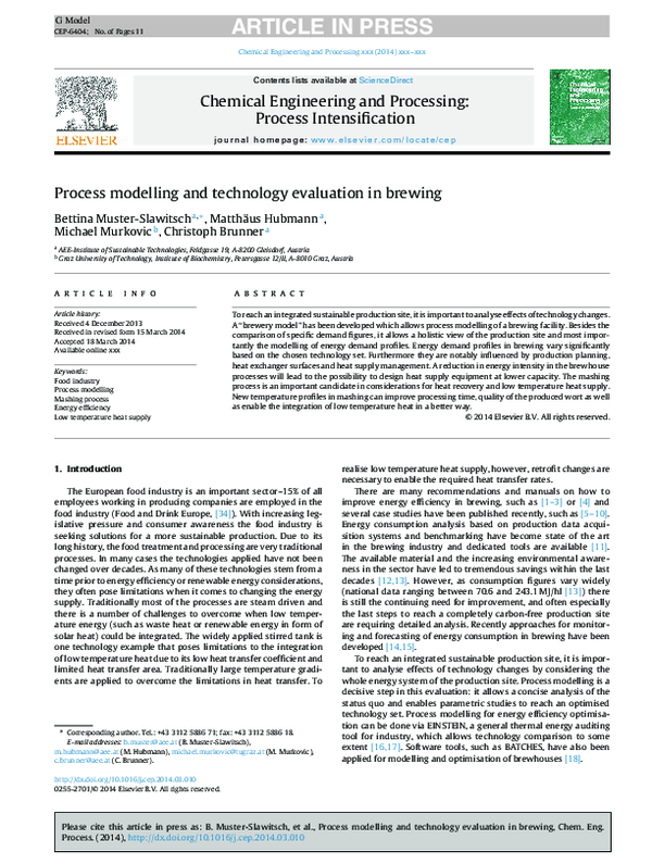 (PDF) Chemical Engineering and Processing: Process Intensification