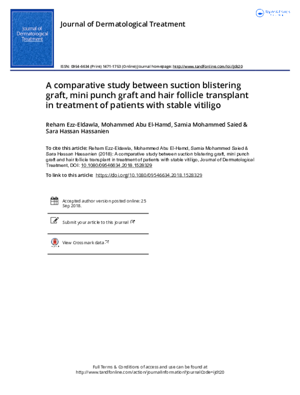 (PDF) A comparative study between suction blistering graft, mini punch ...