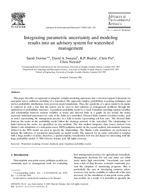 (PDF) Integrating parametric uncertainty and modeling results into an advisory system for ...
