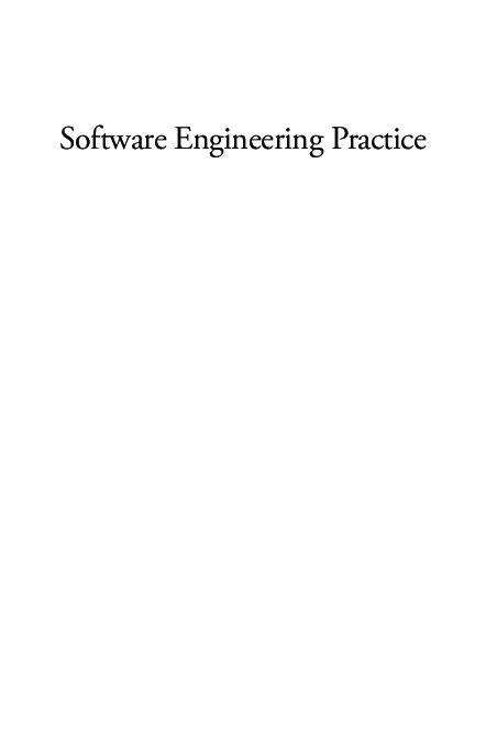 (PDF) Software Engineering Practice