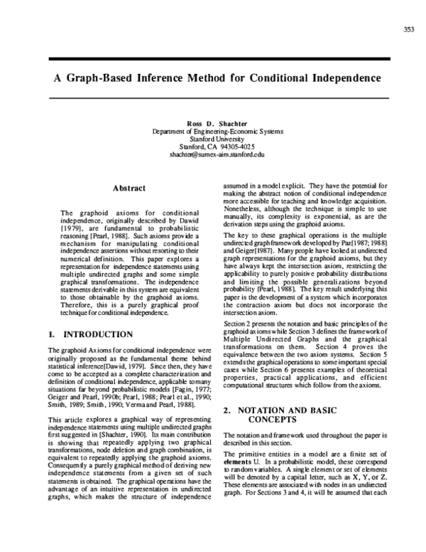 (PDF) A Graph-Based Inference Method for Conditional Independence