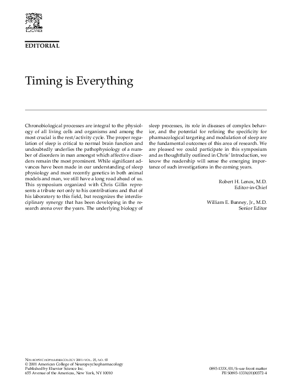 Timing is Everything