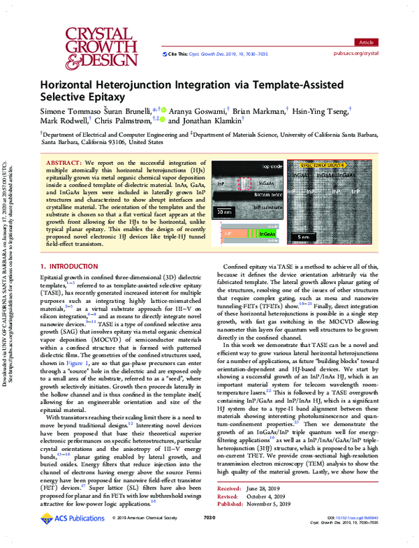 (PDF) Horizontal Heterojunction Integration via Template-Assisted ...