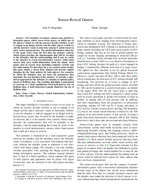 (PDF) Sensor-Reveal Games