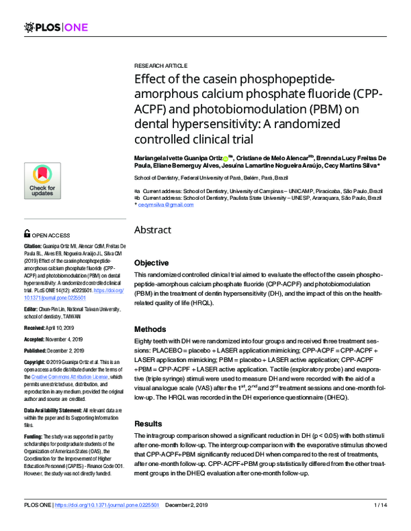 (PDF) Effect of the casein phosphopeptide-amorphous calcium phosphate fluoride (CPP-ACPF) and ...