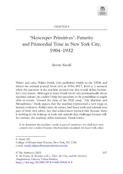 (PDF) ‘Skyscraper Primitives’: Futurity and Primordial Time in New York ...