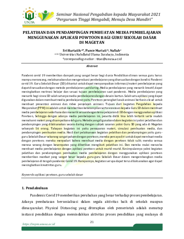 (PDF) Pelatihan dan Pendampingan Pembuatan Media Pembelajaran Menggunakan Aplikasi Powtoon bagi ...