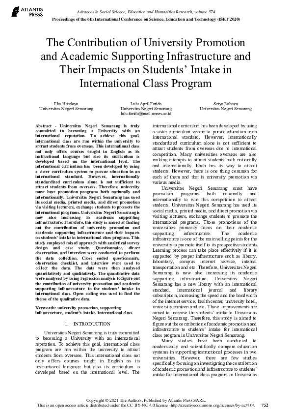 (PDF) The Contribution of University Promotion and Academic Supporting ...