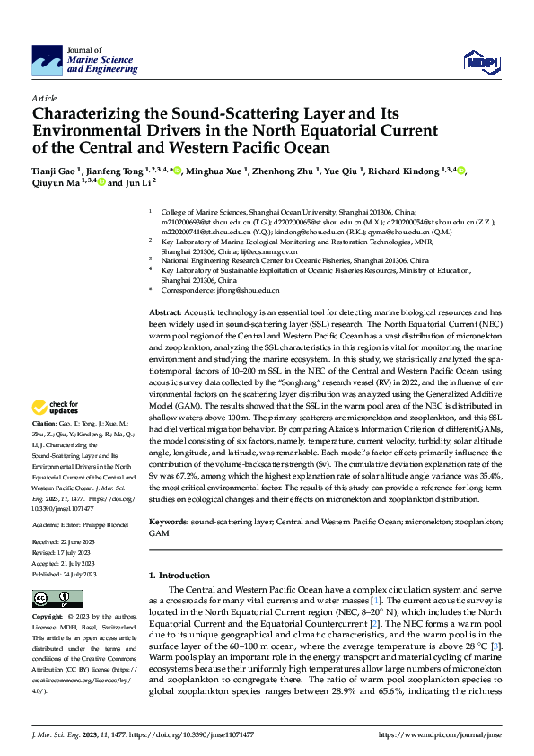 (PDF) Characterizing the Sound-Scattering Layer and Its Environmental ...