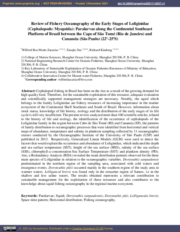 (PDF) Review of Fishery Oceanography of the Early Stages of Loliginidae ...