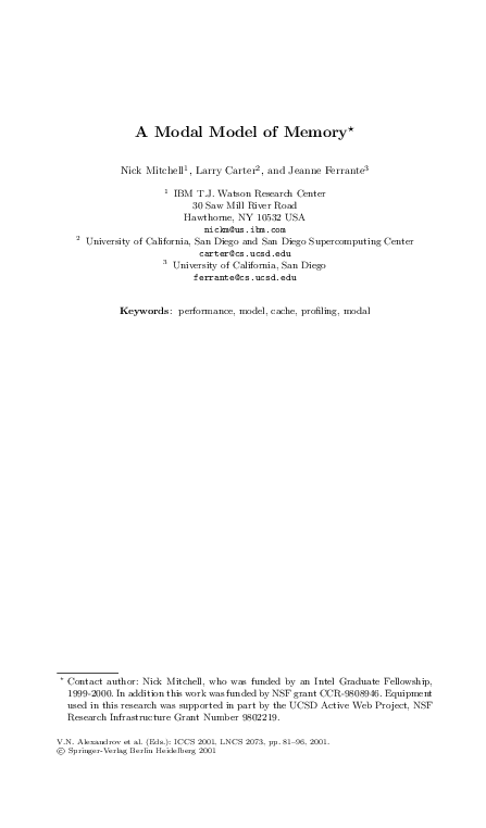 (PDF) Guiding Program Transformations for Locality via Memory Modal Model