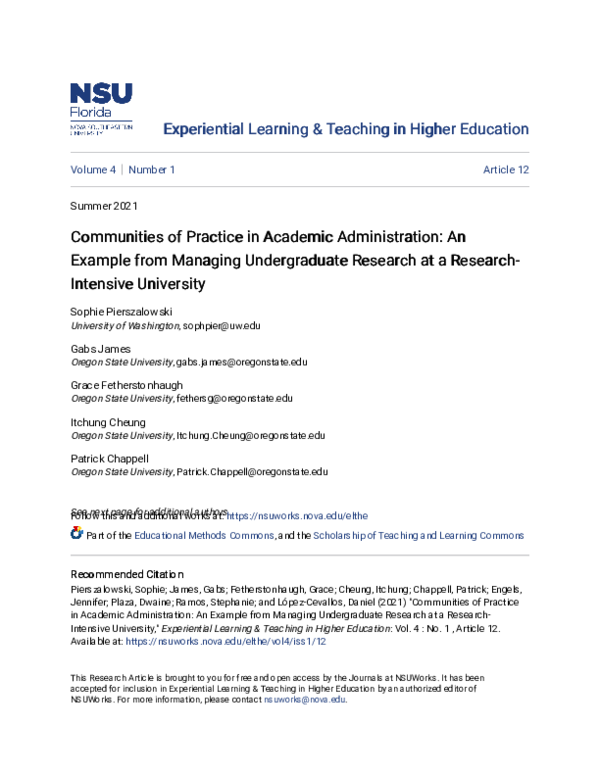 (PDF) Communities of Practice in Academic Administration: An Example ...