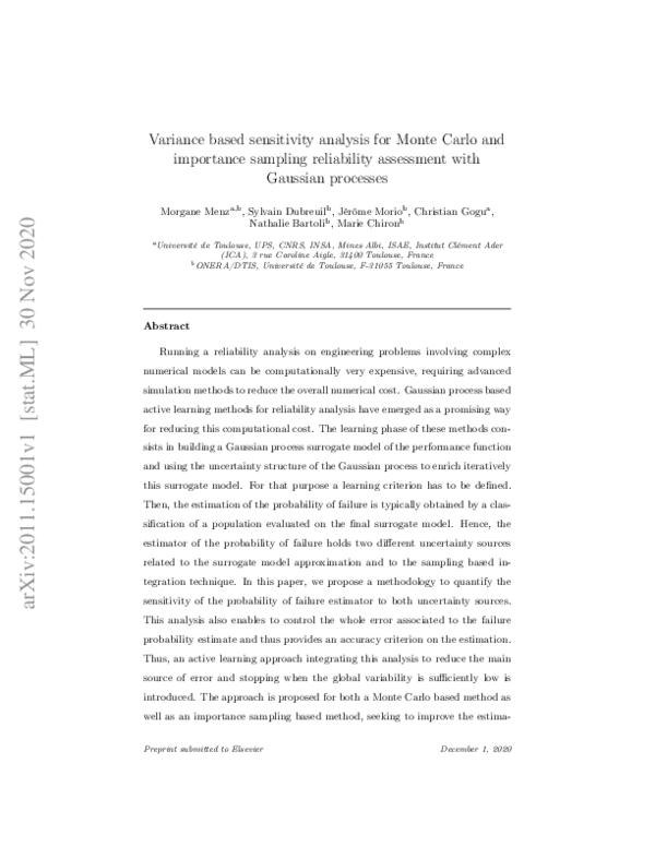 (PDF) Variance based sensitivity analysis for Monte Carlo and importance sampling reliability ...