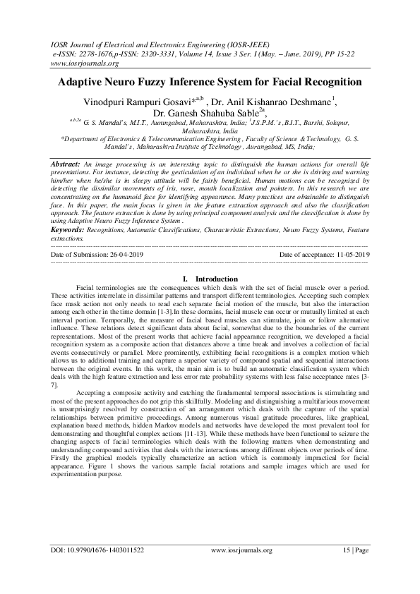 (PDF) Adaptive Neuro Fuzzy Inference System for Facial Recognition