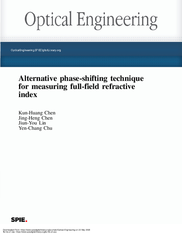 Pdf Alternative Phase Shifting Technique For Measuring Full Field Refractive Index