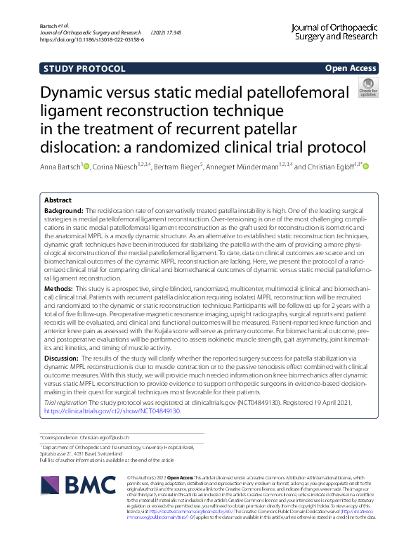 (PDF) Dynamic versus static medial patellofemoral ligament ...