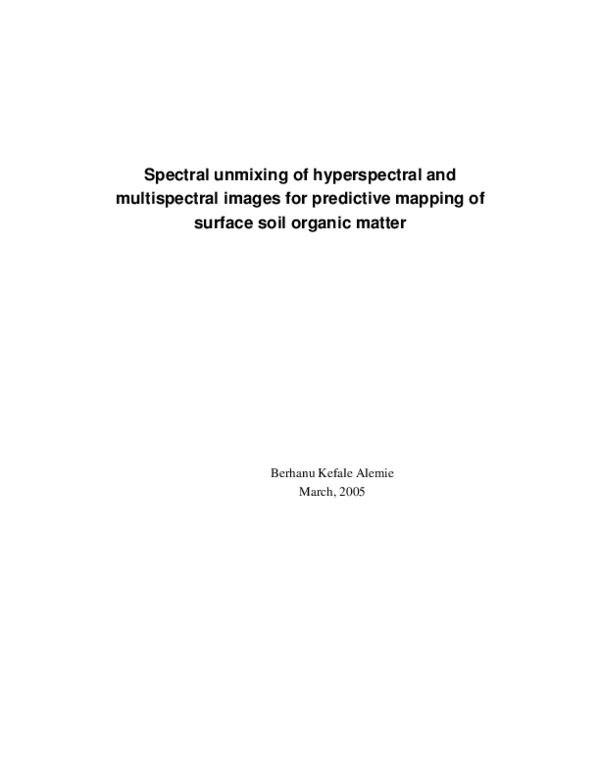 (PDF) Spectral unmixing of hyperspectral and multispectral images for predictive mapping of ...