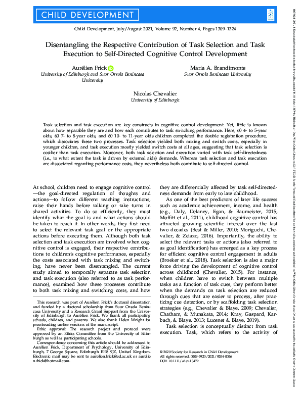 (PDF) Disentangling the Respective Contribution of Task Selection and Task Execution to Self ...