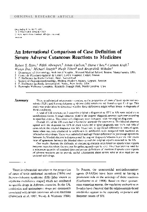 (PDF) An International Comparison of Case Definition of Severe Adverse ...