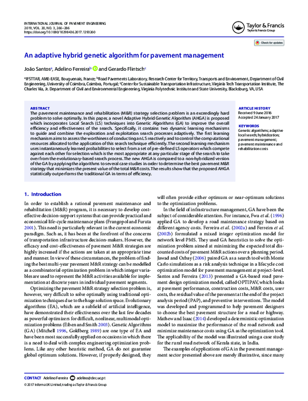 (PDF) An adaptive hybrid genetic algorithm for pavement management