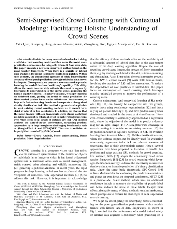 Pdf Semi Supervised Crowd Counting With Contextual Modeling Facilitating Holistic