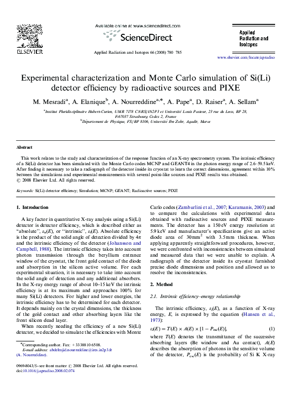 (PDF) Experimental characterization and Monte Carlo simulation of scintillator detectors in ...